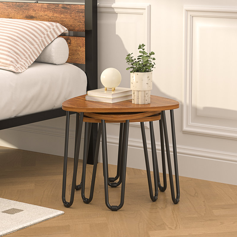 Summerall Nesting Coffee Tables End Tables Set Small Stacking Side Tables for Living Room Bedroom